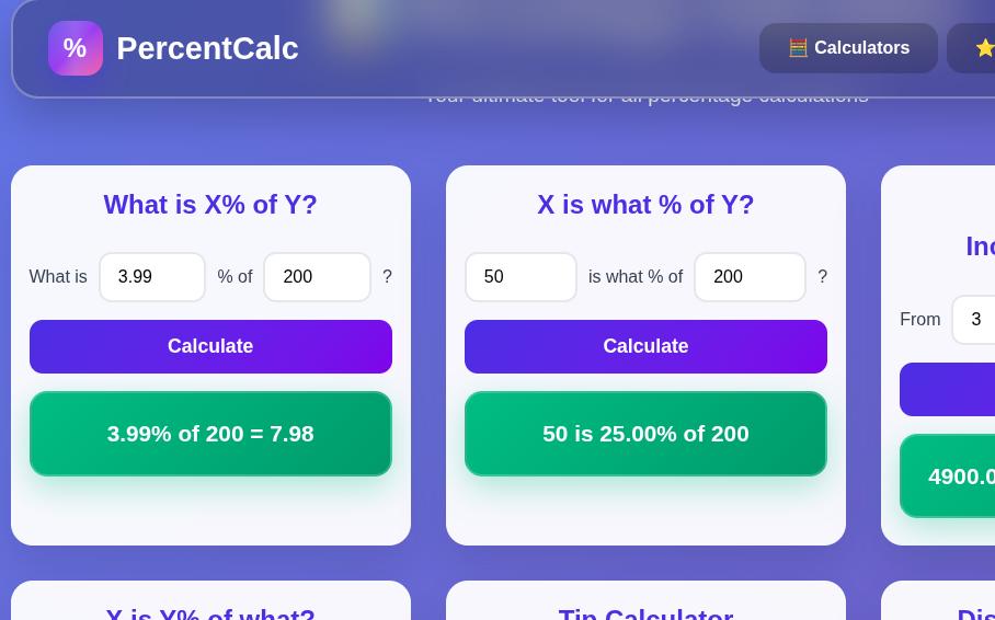Percentage Calculator – Neal Fun