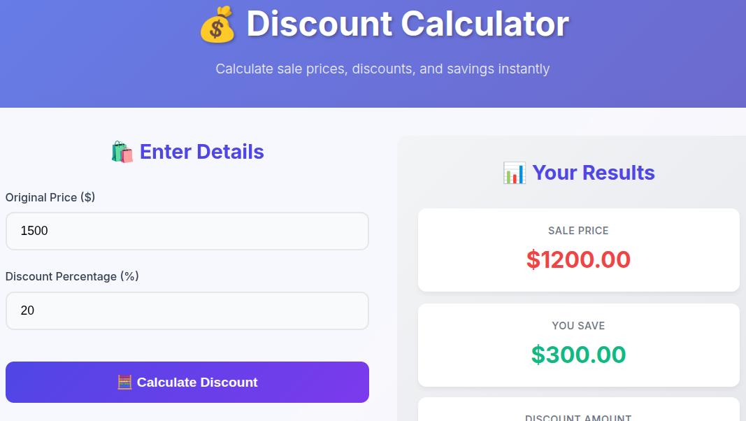 Discount Calculator – Neal Fun